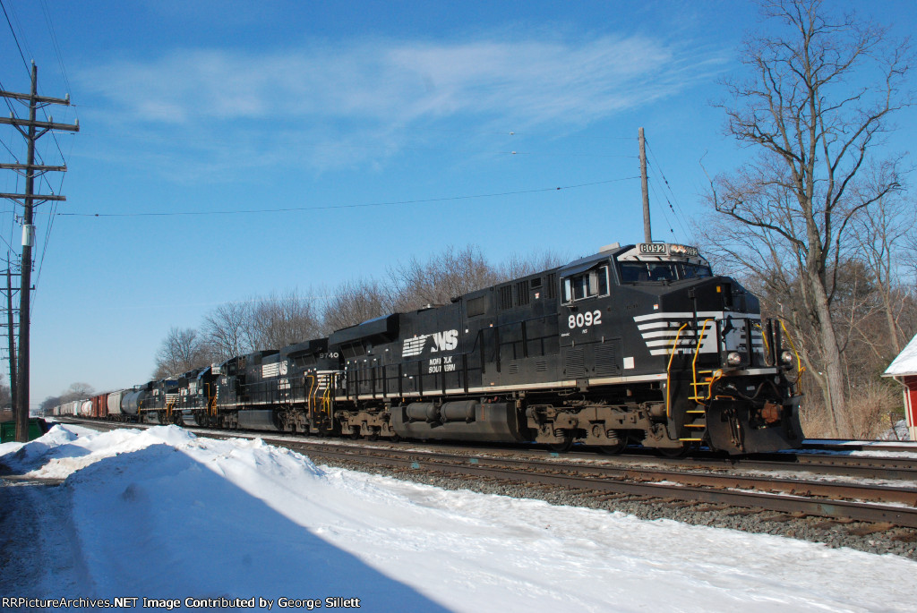 NS 8092 leads a big 4 engine mixer east.
